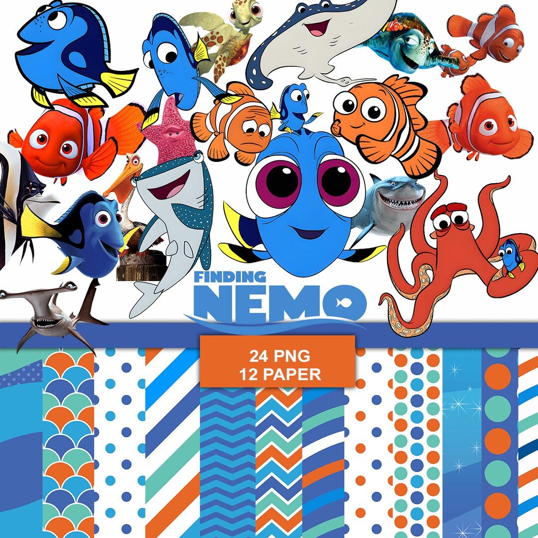 Nemo Dory Clipart Pack Png, Find Nemo Bundle Pack - Etsy