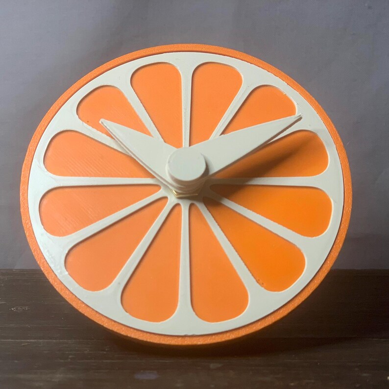 Orange Slice Desk Clock – Mid-century Modern Fruit-inspired Clock by ...