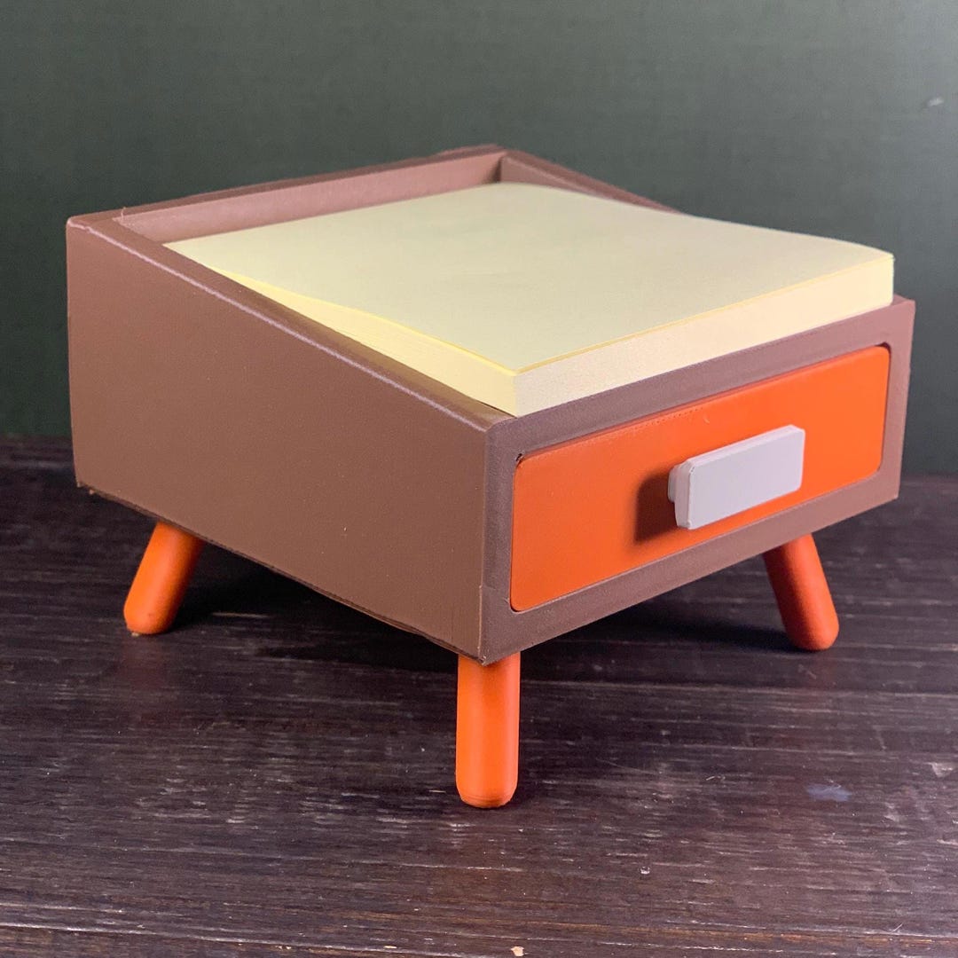 Mid-century Modern Sticky Note Holder With Drawer – Retro Desk ...