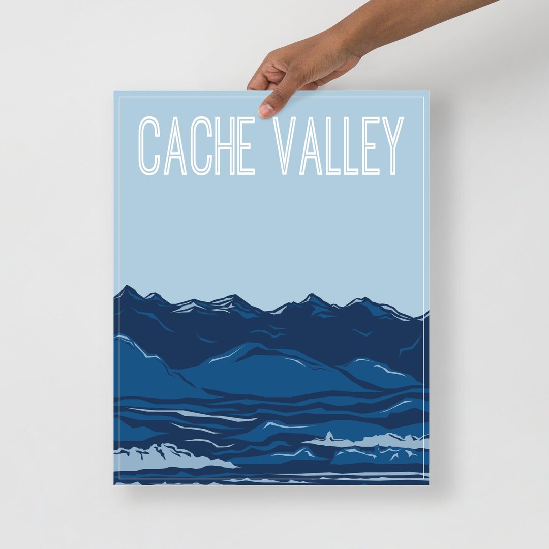 Cache Valley Mountains Poster, Modern Landscape Wall Art Print, Light ...