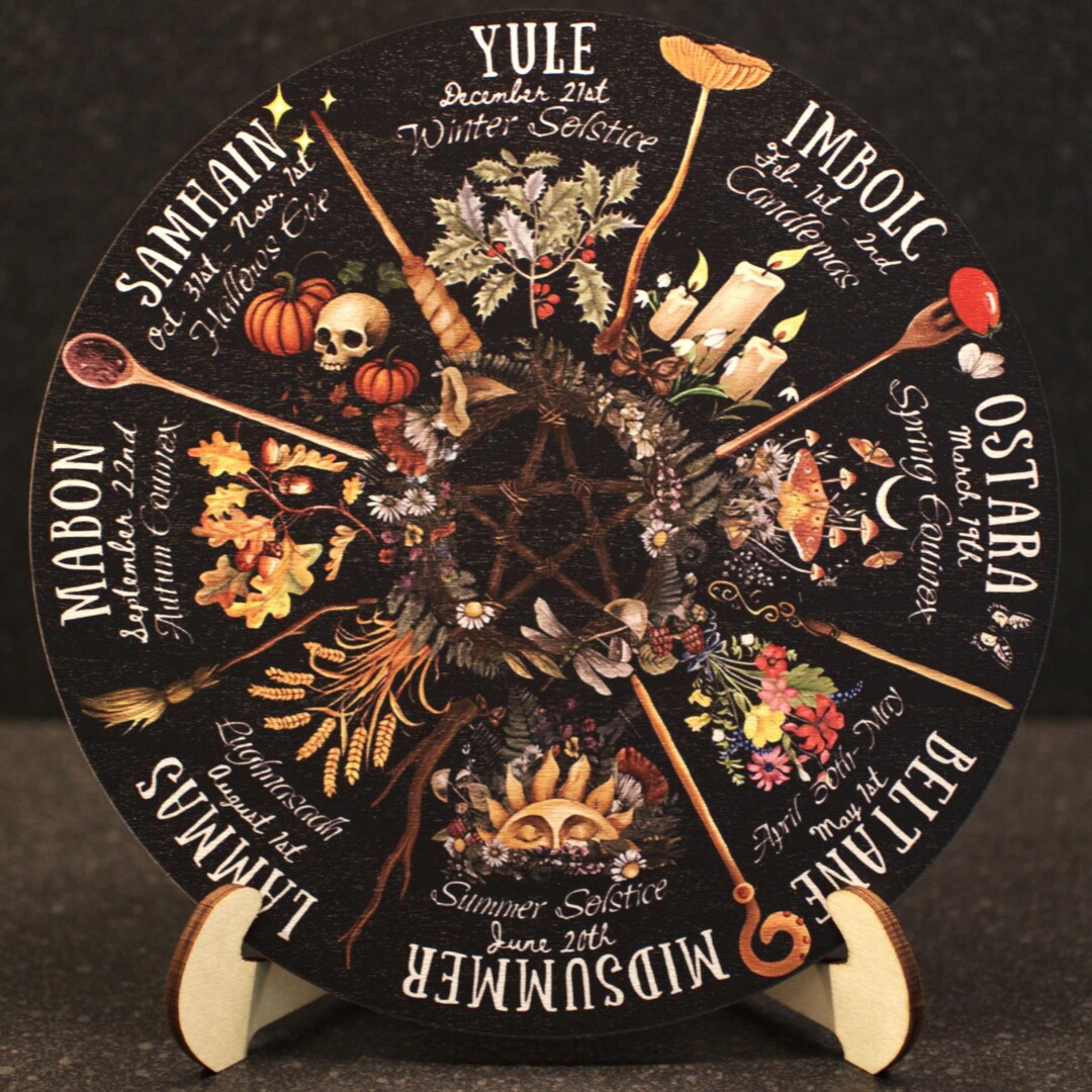Pentagram Wheel of the Year Calendar Sabbat Ritual Kit — Pagan, Celtic ...