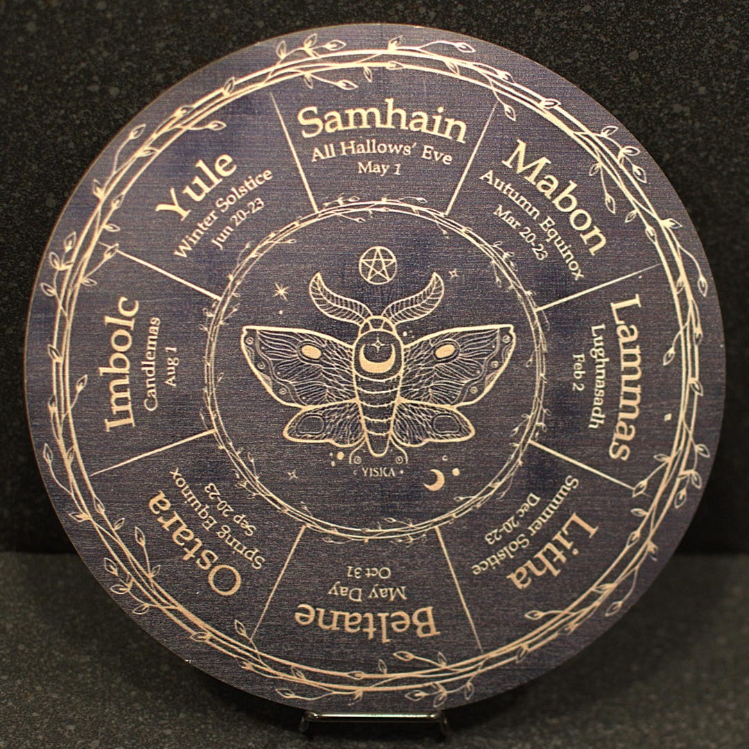 Moth Wheel of the Year Calendar Sabbat Ritual Kit -witchy Pagan Wiccan ...
