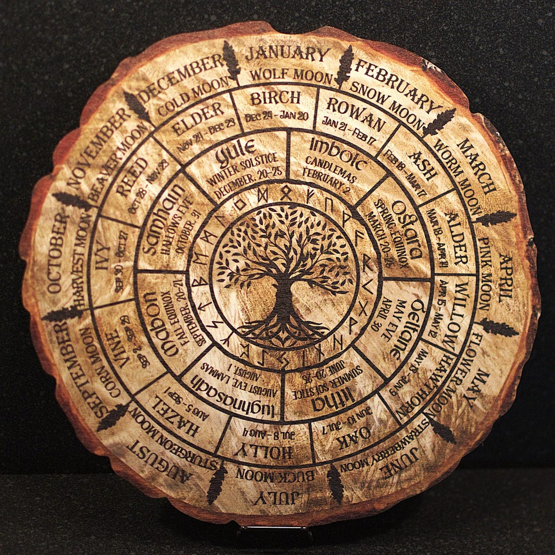 XL Celtic Tree of Life Calendar Wheel of the Year -featuring Elder ...