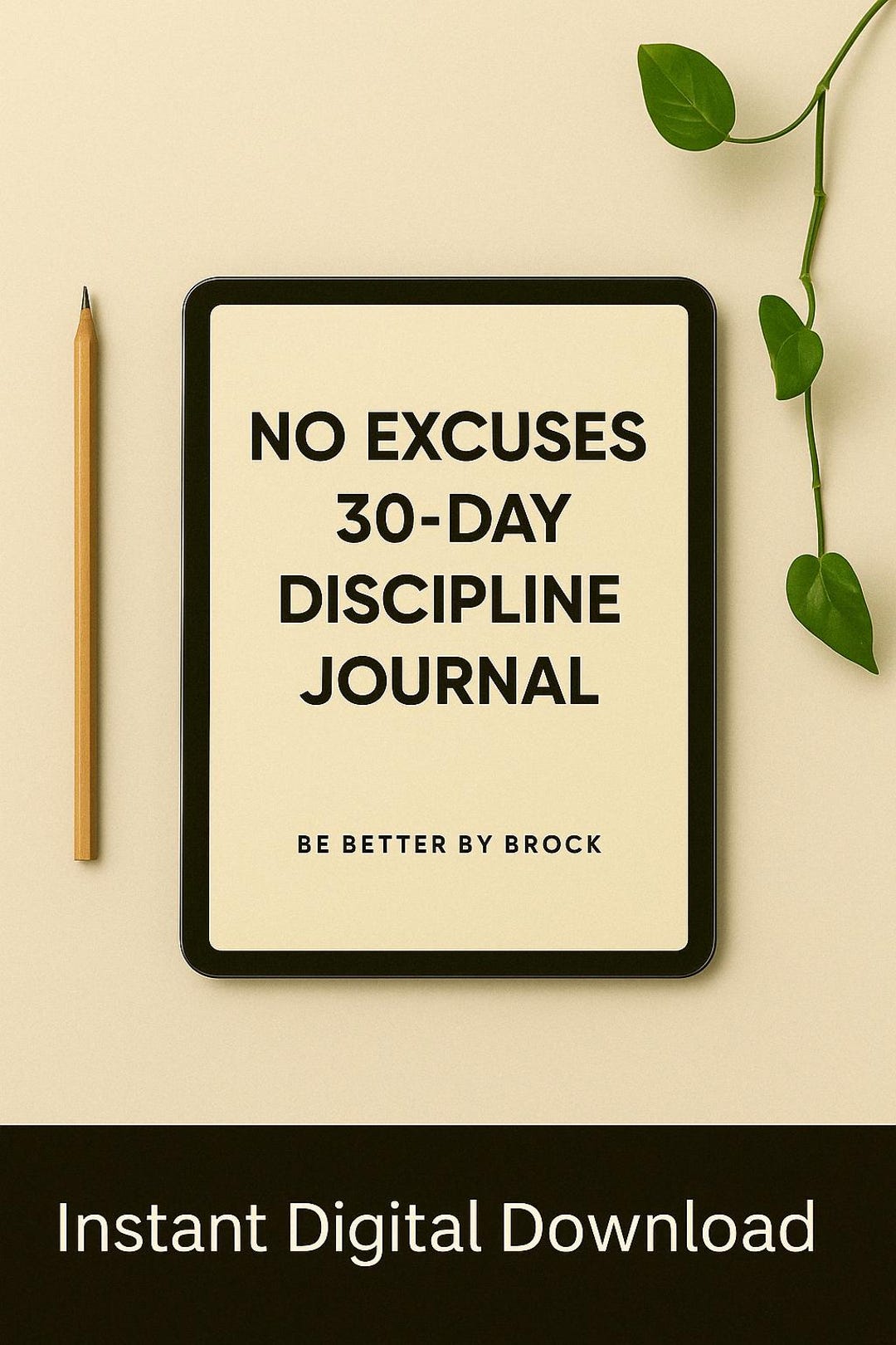 30-day Self Discipline Challenge Journal for Men | No Excuses Daily ...
