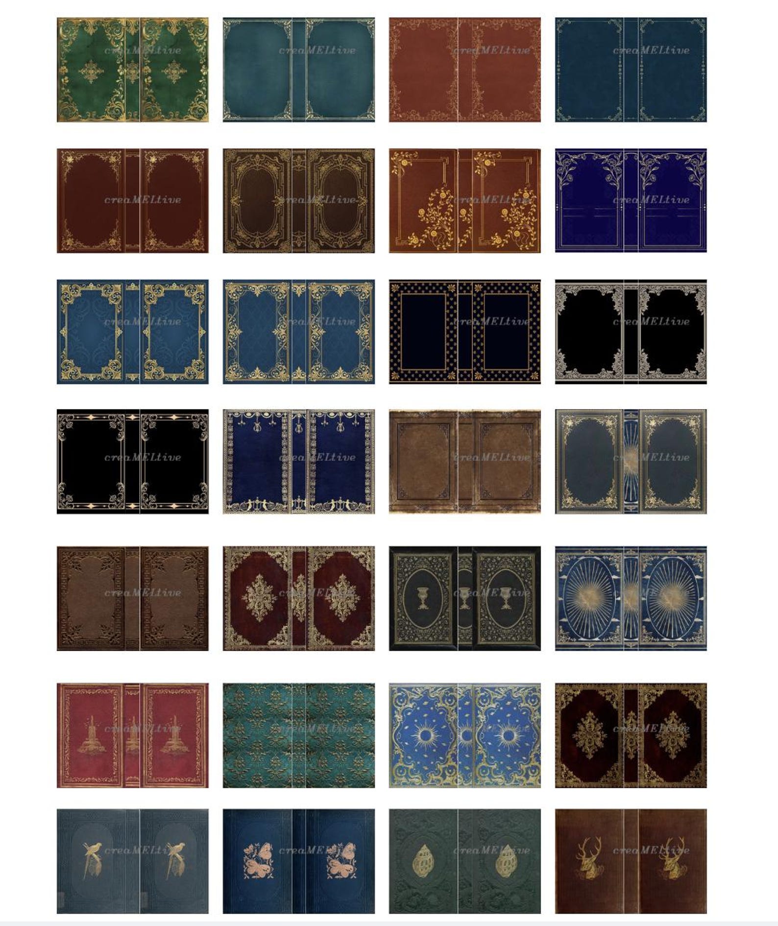 Vintage Old Book Covers Set – 56 Printable Miniature Books + Bonus ...