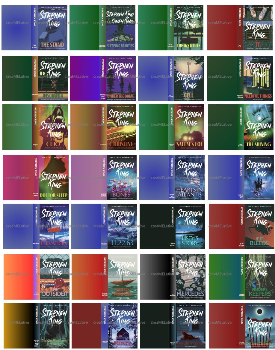 Printable Mini Stephen King Book Cover Template Set + Bonus Bookmarks ...