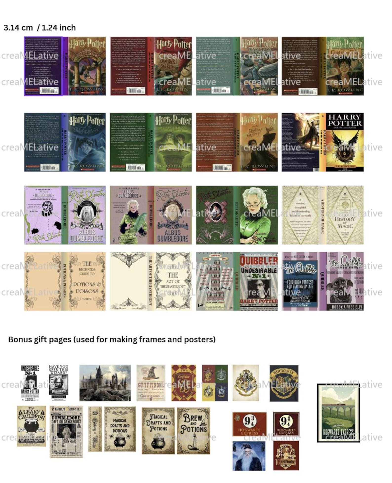 Printable Mini Wizard Book Cover Template Set + Bonus Posters & Pages ...