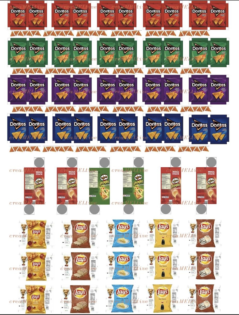 Printable Miniature Snack Pack Sheets | Mini Snacks for Miniature ...