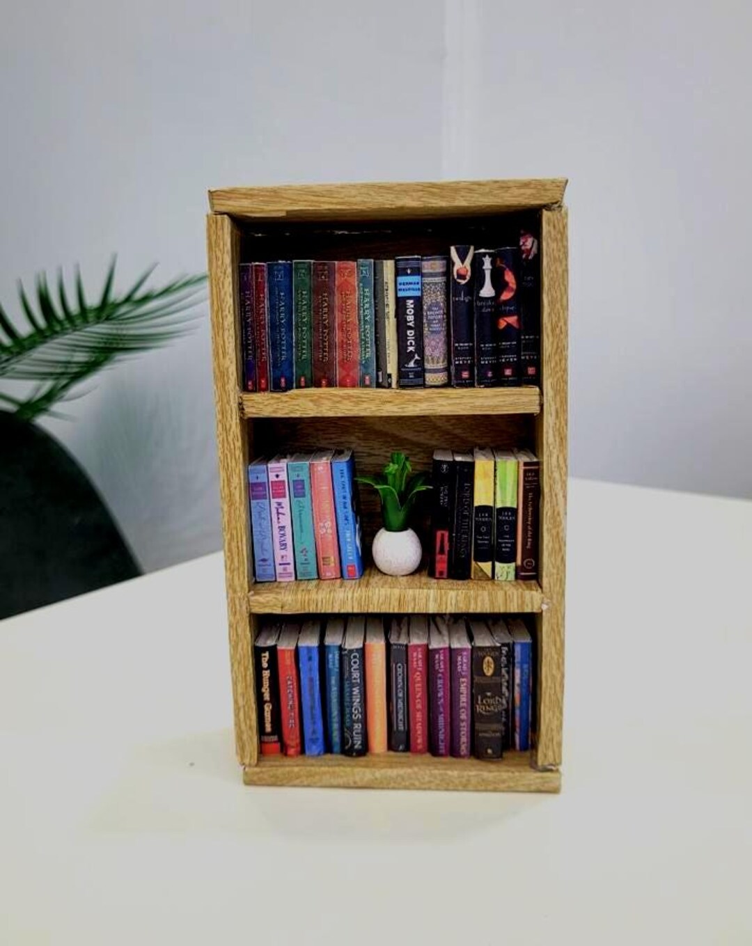 Miniature Bookshelf With 35 Personalized Books / Customized Dollhouse ...