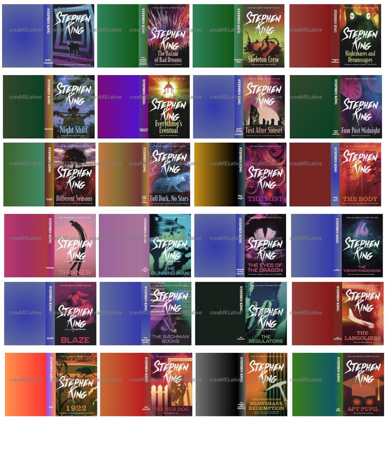 Printable Mini Stephen King Book Cover Template Set + Bonus Bookmarks ...