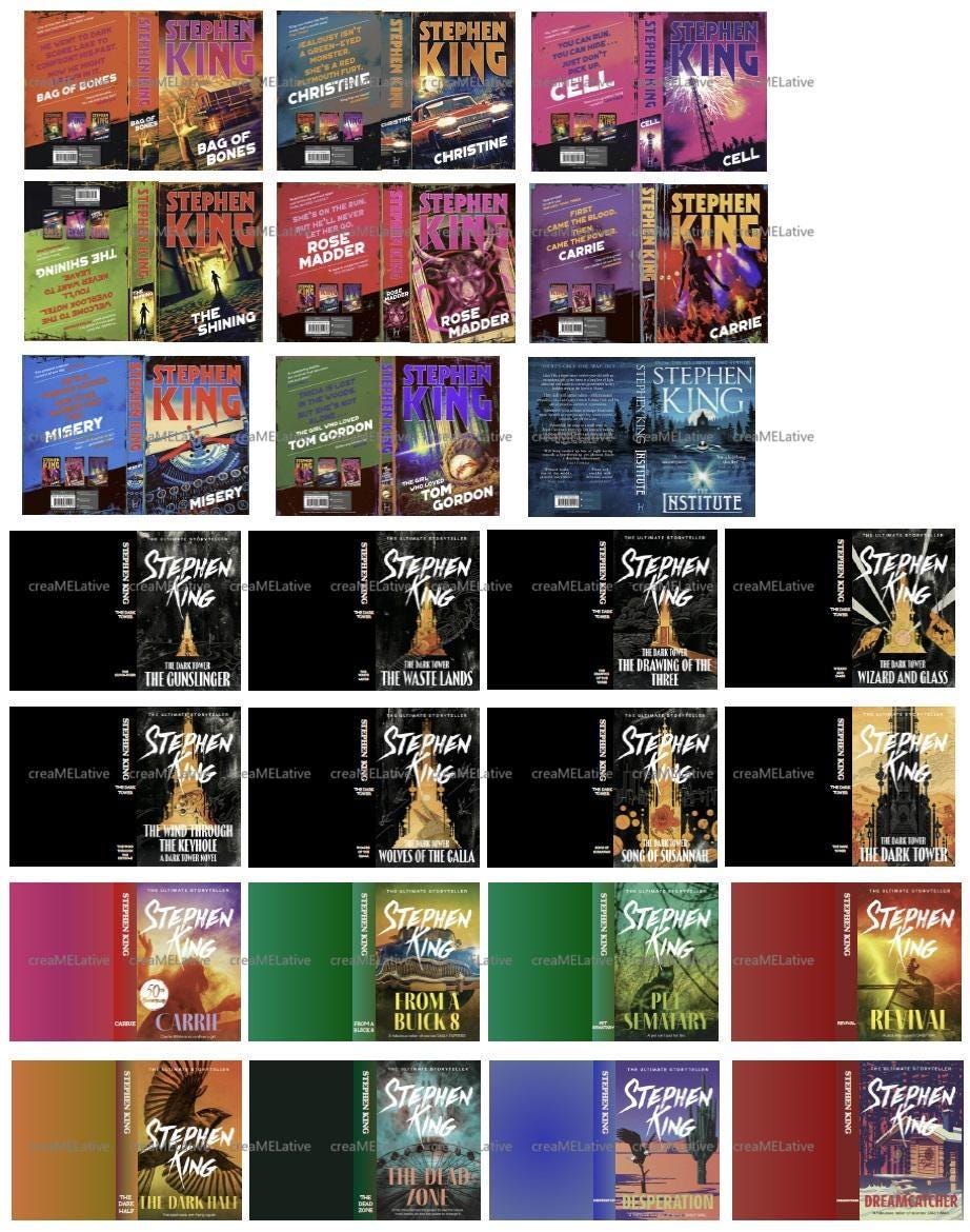 Printable Mini Stephen King Book Cover Template Set + Bonus Bookmarks ...