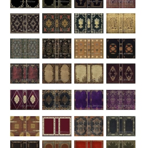 Vintage Old Book Covers Set – 56 Printable Miniature Books + Bonus ...