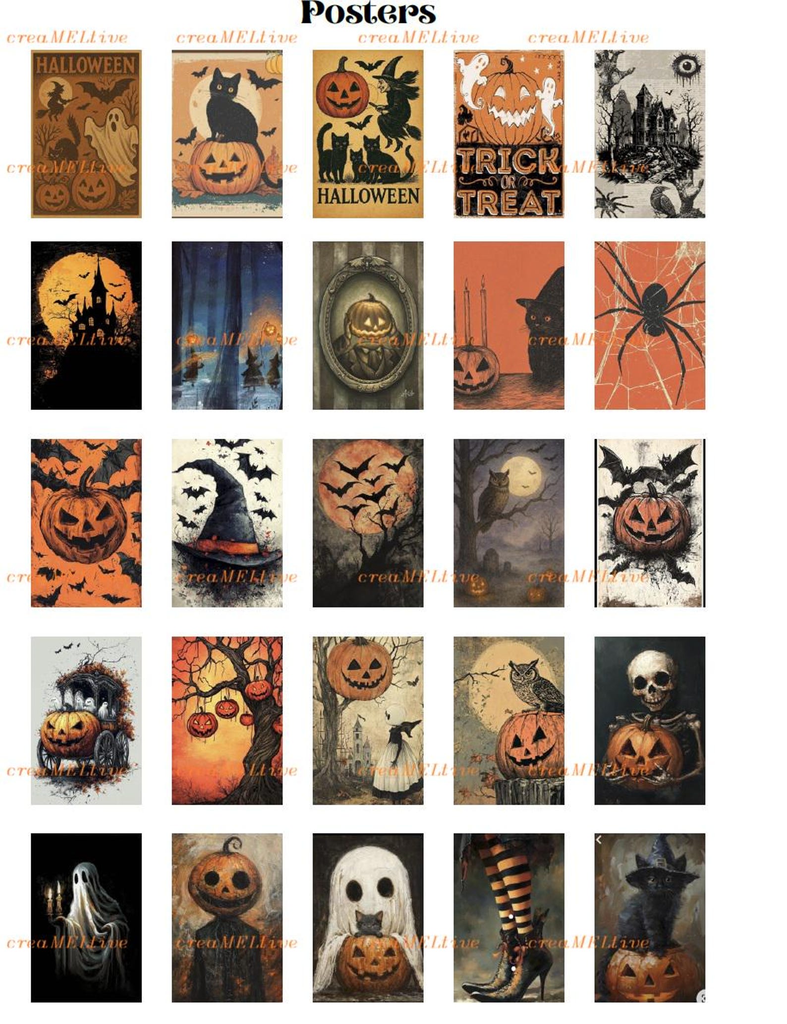 Halloween Horror Mini Book Covers Set – Printable Spooky Library Books ...