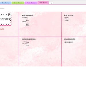 Onenote Weekly Planner & 1:1 Meeting Template Bundle (pink) - Etsy