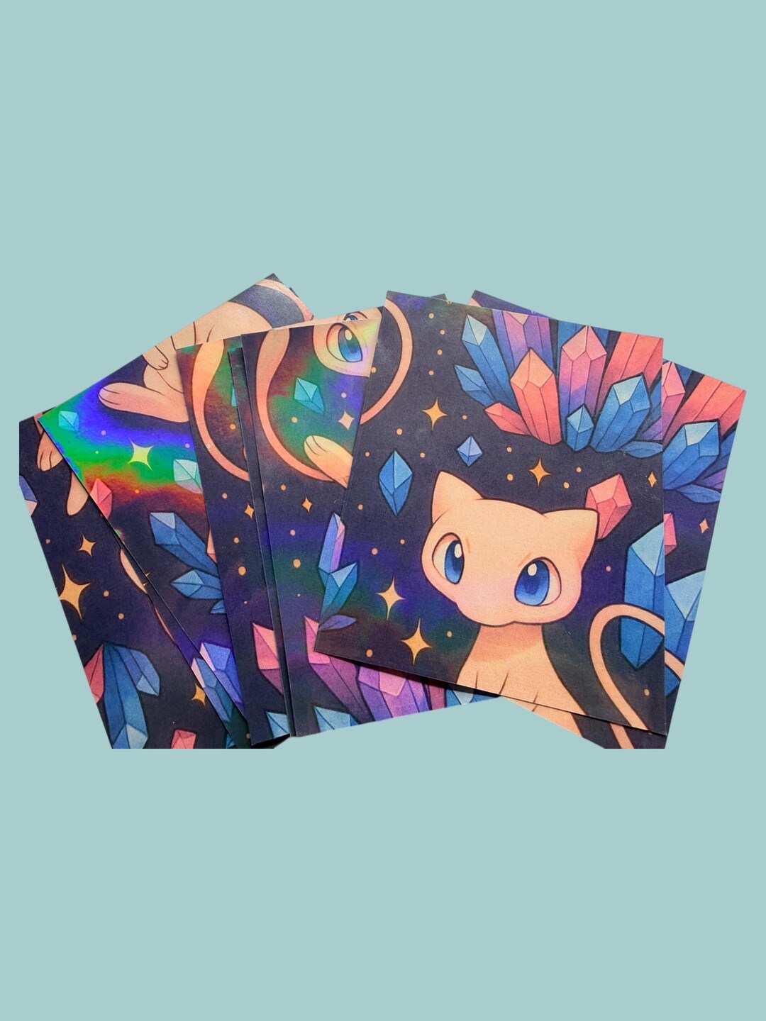 Mew-inspired Diamond Art Release Paper | Holographic Topper | 8 Sheets ...