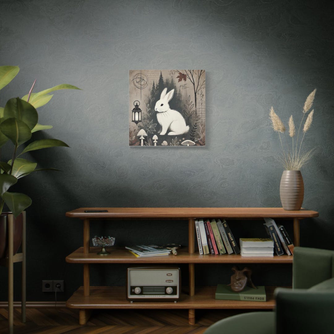 Whimsical Bunny Art Print - Dark Cottagecore Meets Urban Graffiti ...