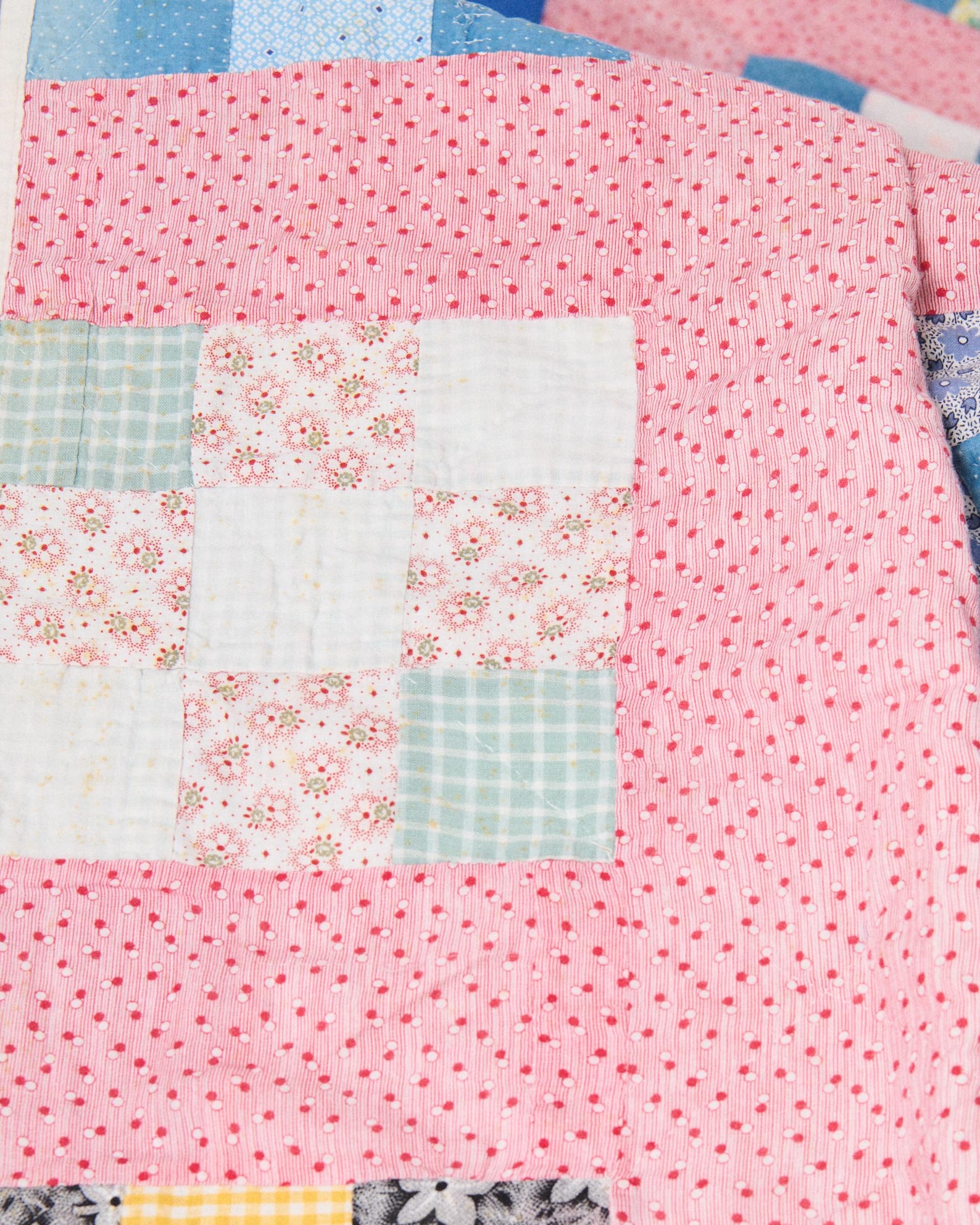 Handmade Feed Sack Nine Patch Quilt 1930s - Etsy
