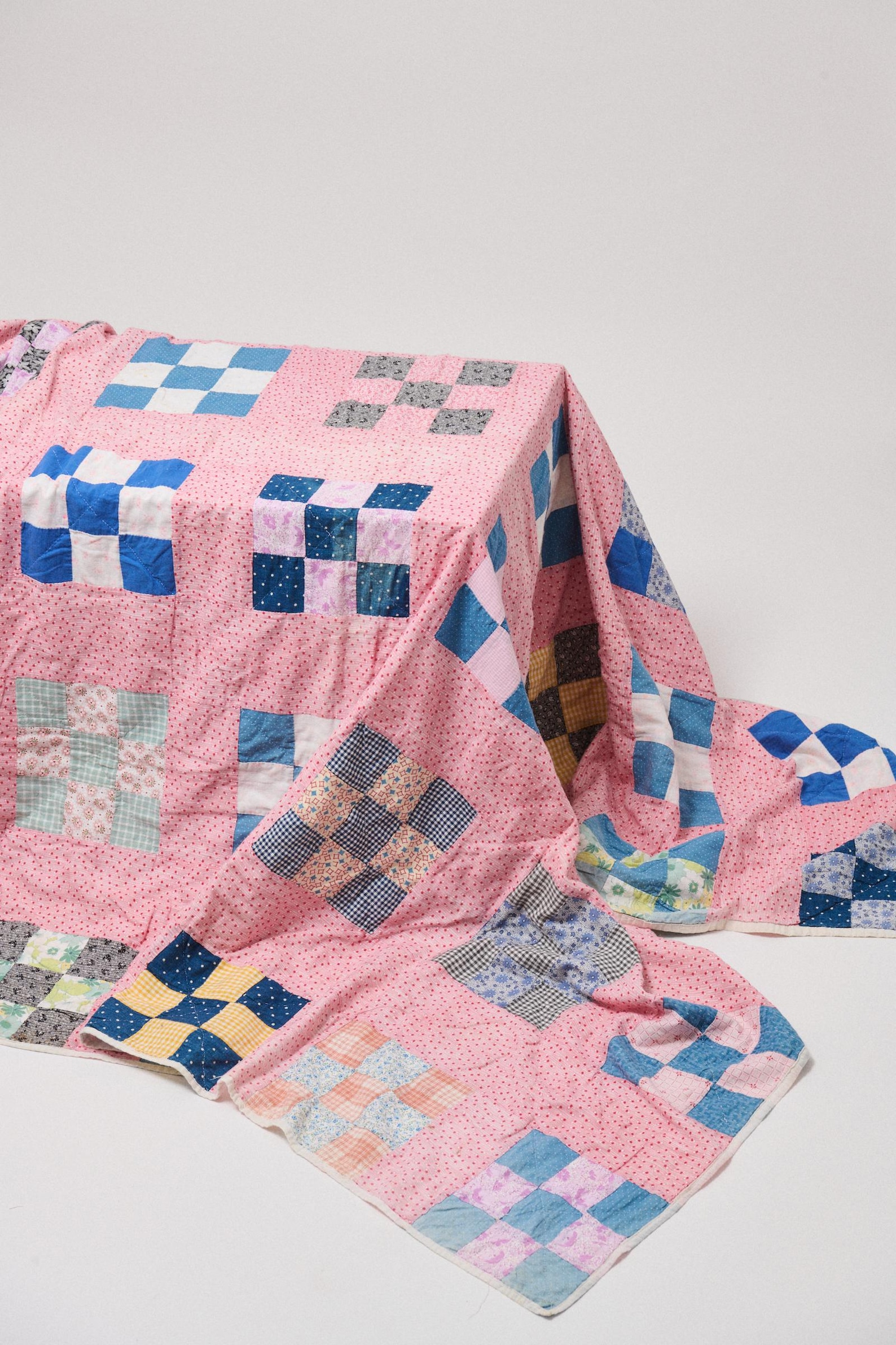 Handmade Feed Sack Nine Patch Quilt 1930s - Etsy