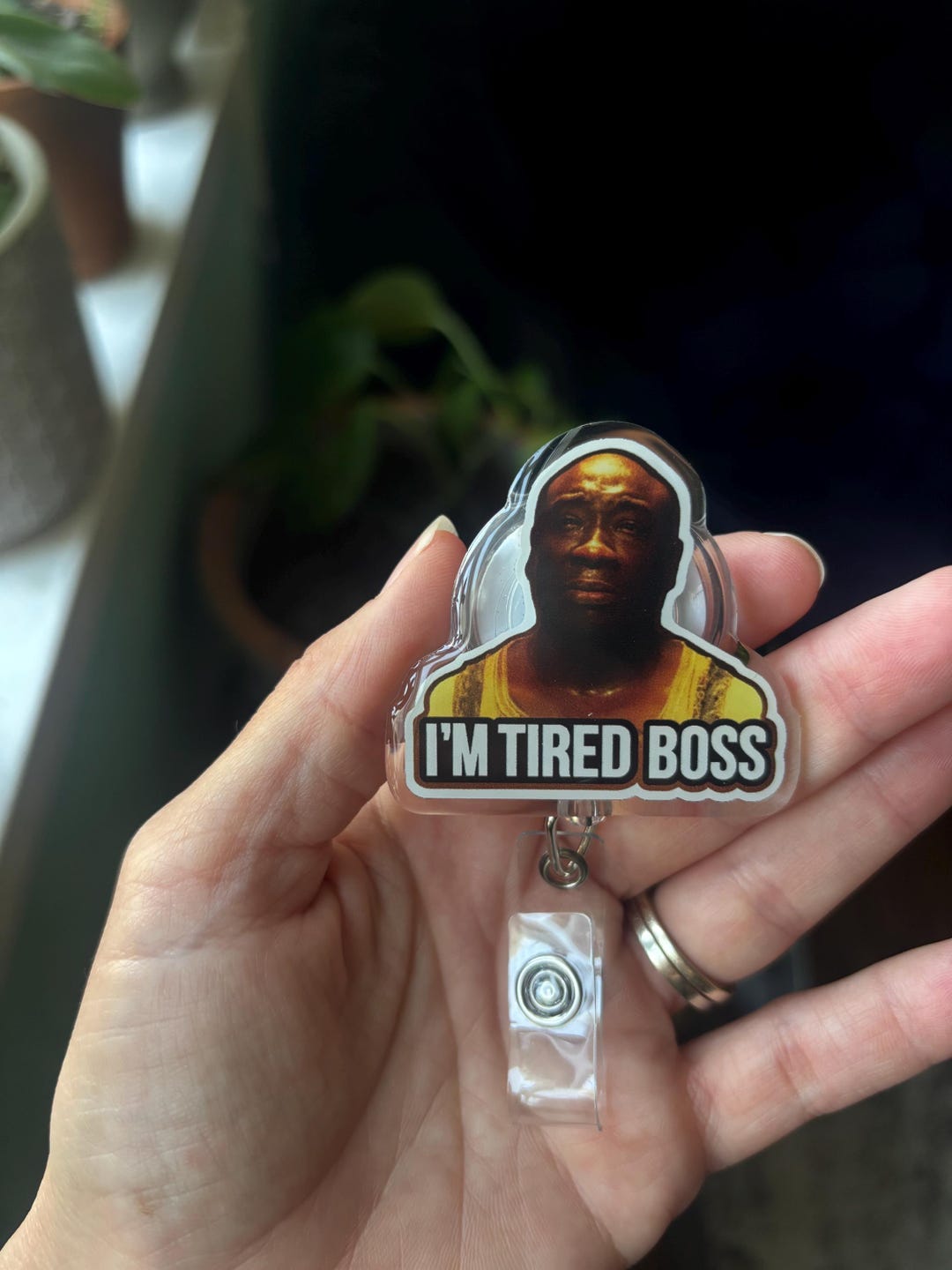 Funny "i'm Tired Boss" Badge Reel: Retractable Work ID Clip - Etsy