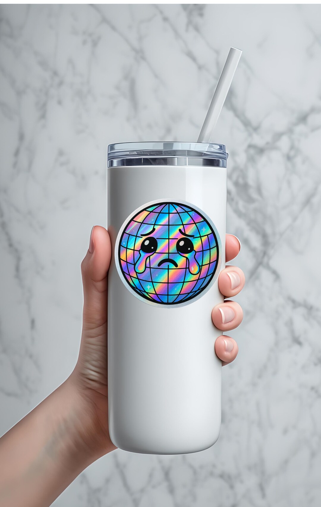 Holographic Crying Disco Ball Sticker: Funny Vinyl Decal - Etsy