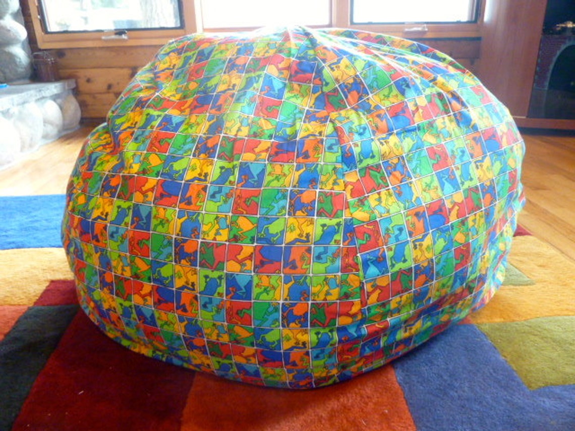 Frog Bean Bag Chair Cover Colors Include Black Red Green Etsy