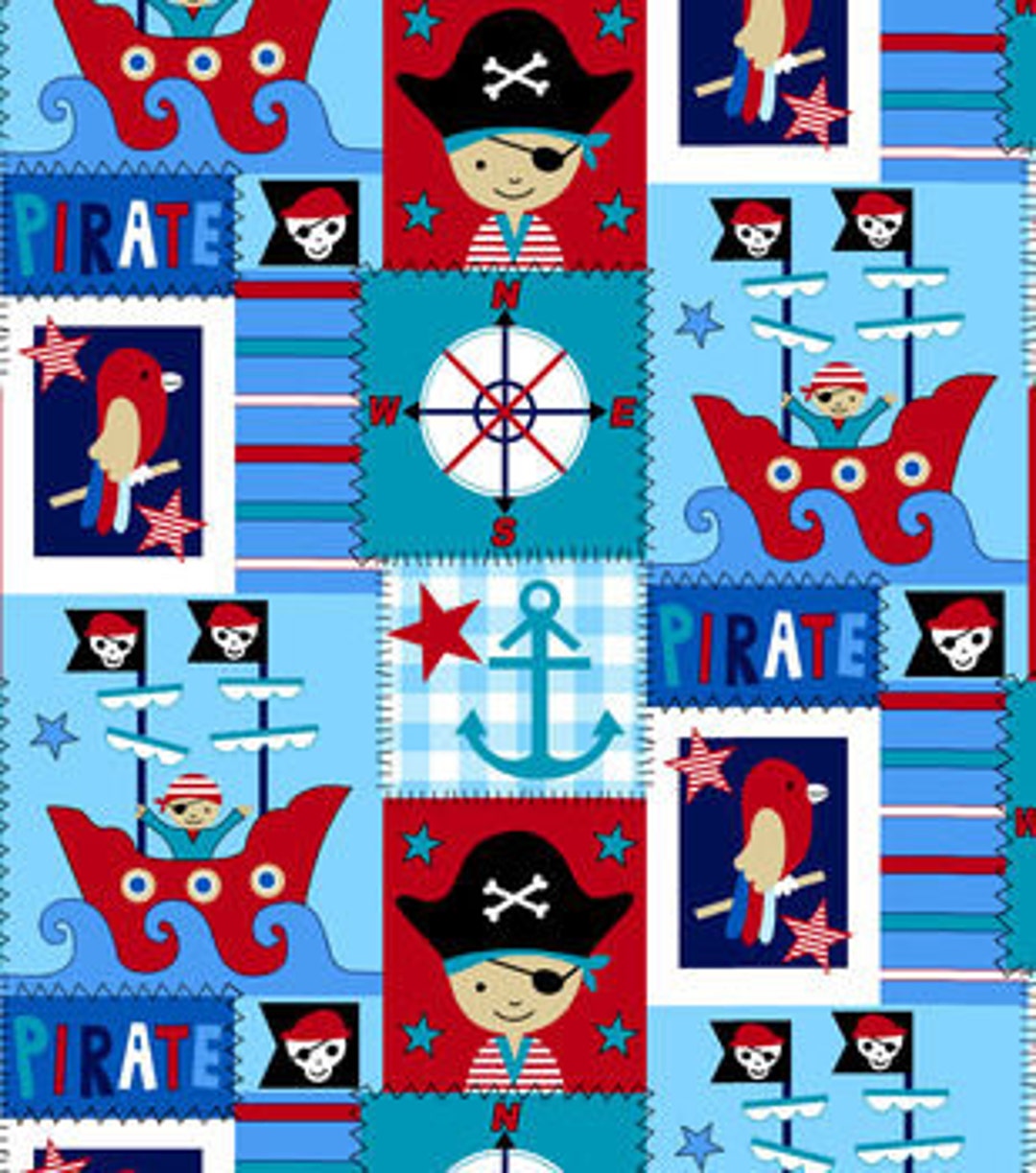 Blue Pirate Bean Bag Chair Cover, Pirate Ship, Treasure, Crossbones ...