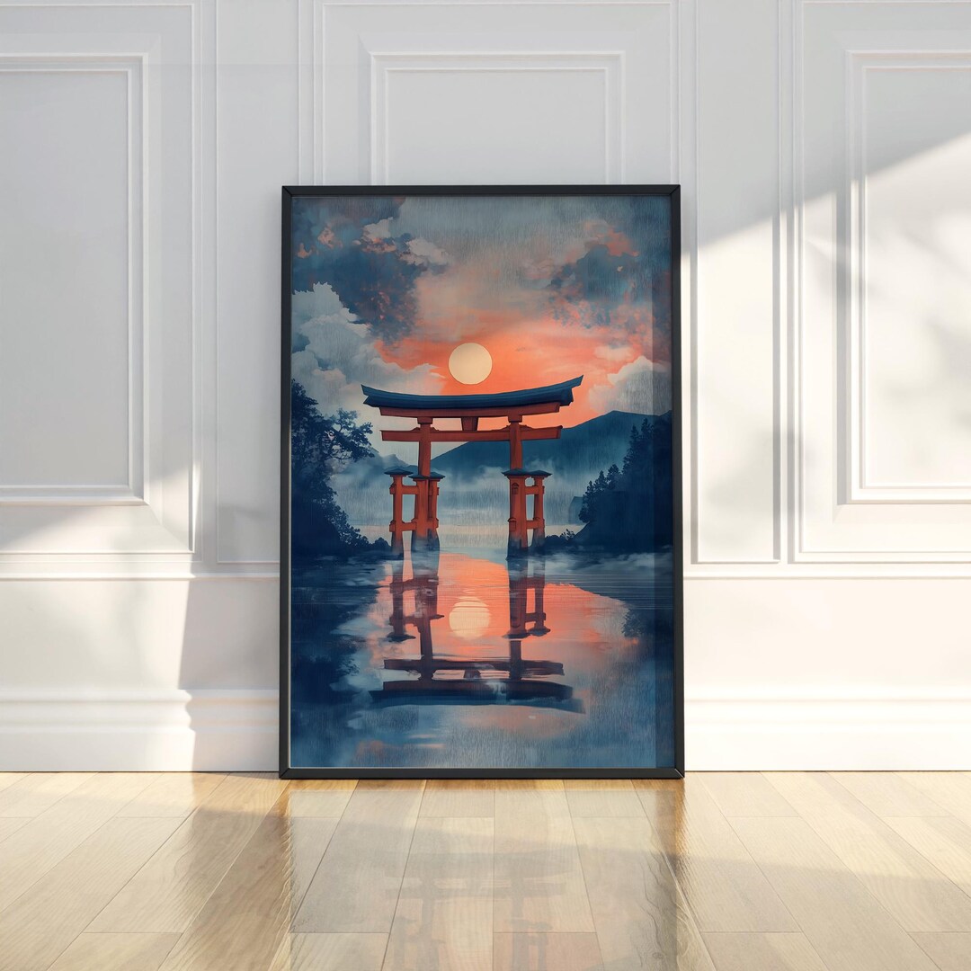 Itsukushima Shrine Torii Gate Wall Art Print Japan Japanese Sunset ...