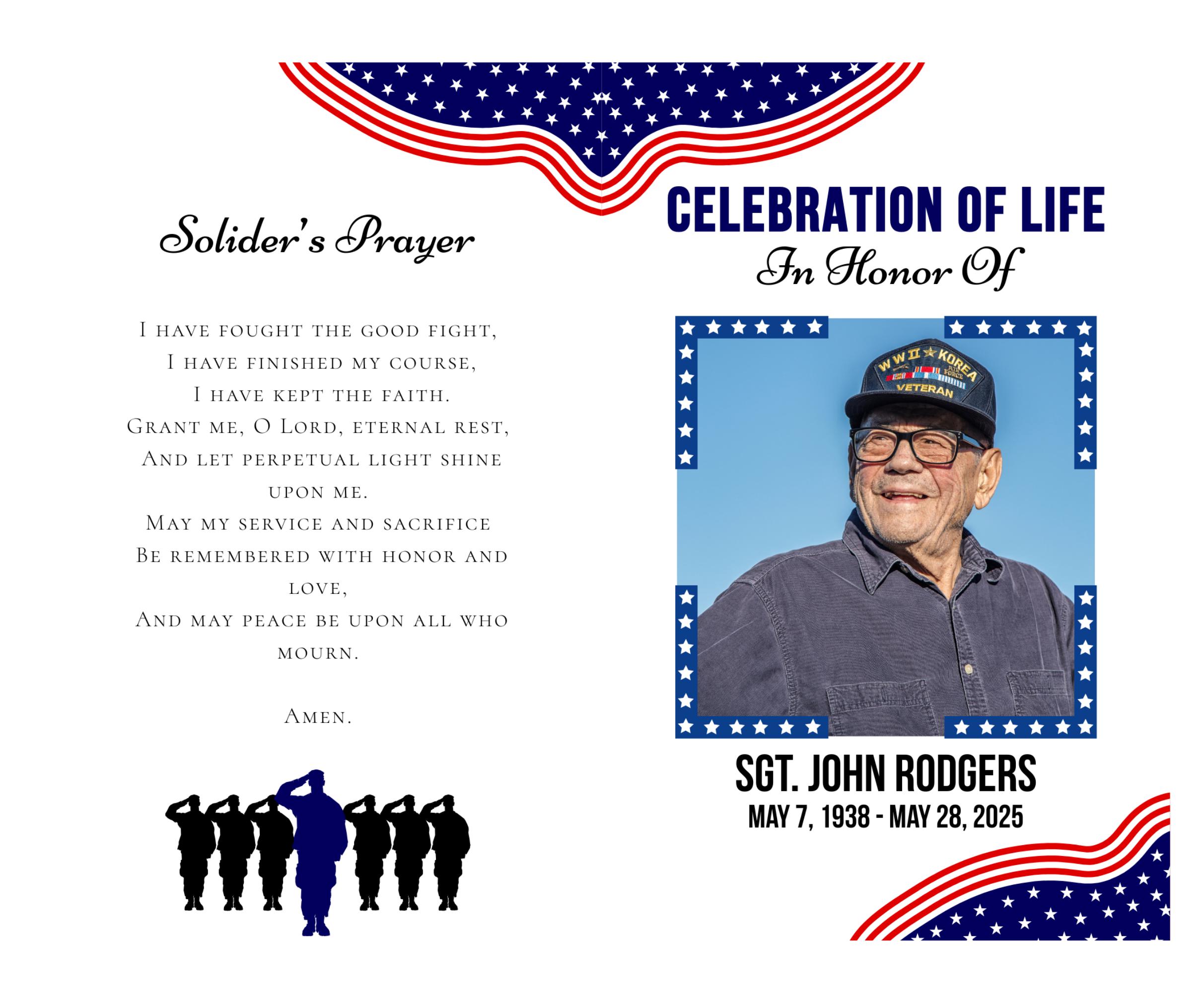 Military Funeral Program Template – Printable Veteran Memorial Pamphlet ...