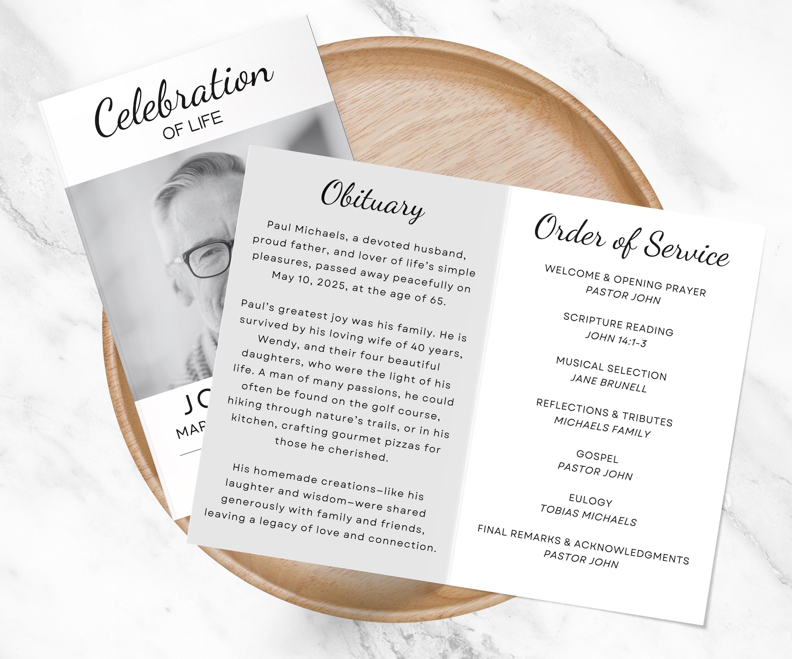 Cremation Funeral Program – Editable Celebration of Life Booklet ...