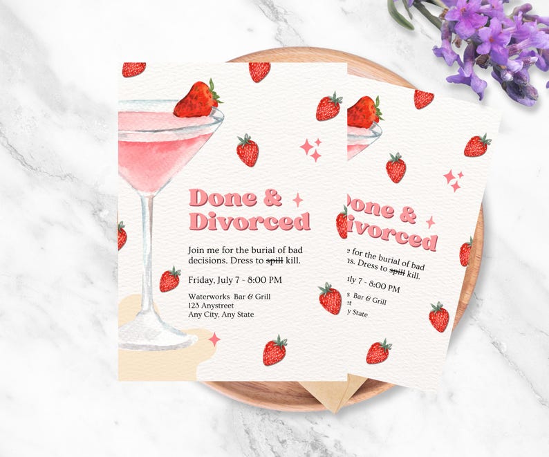 Divorce Party Invitation – Editable Funny Breakup Invite for Women ...
