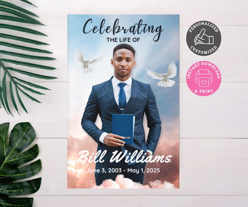 Editable Homegoing Funeral Program Template – Printable Celebration of ...