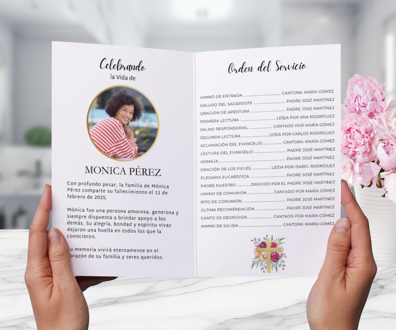 Virgen De Guadalupe Tarjeta Fúnebre En Español - Programa De Funeral ...