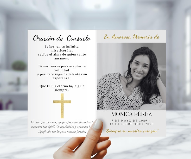 Spanish Funeral Program Template – Editable Bilingual Memorial Program ...