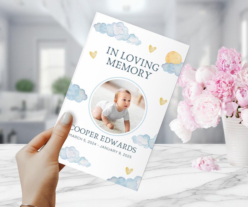 Baby Funeral Program Template – Editable Infant Memorial Booklet ...