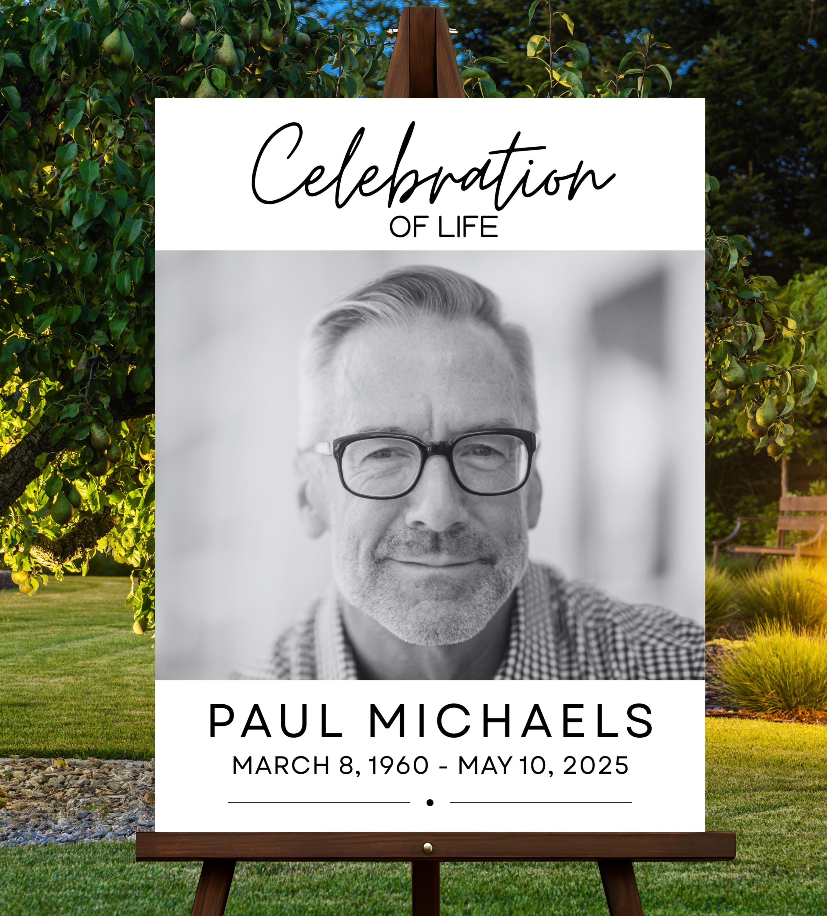 Printable Funeral Sign – Celebration of Life Poster With in Loving ...