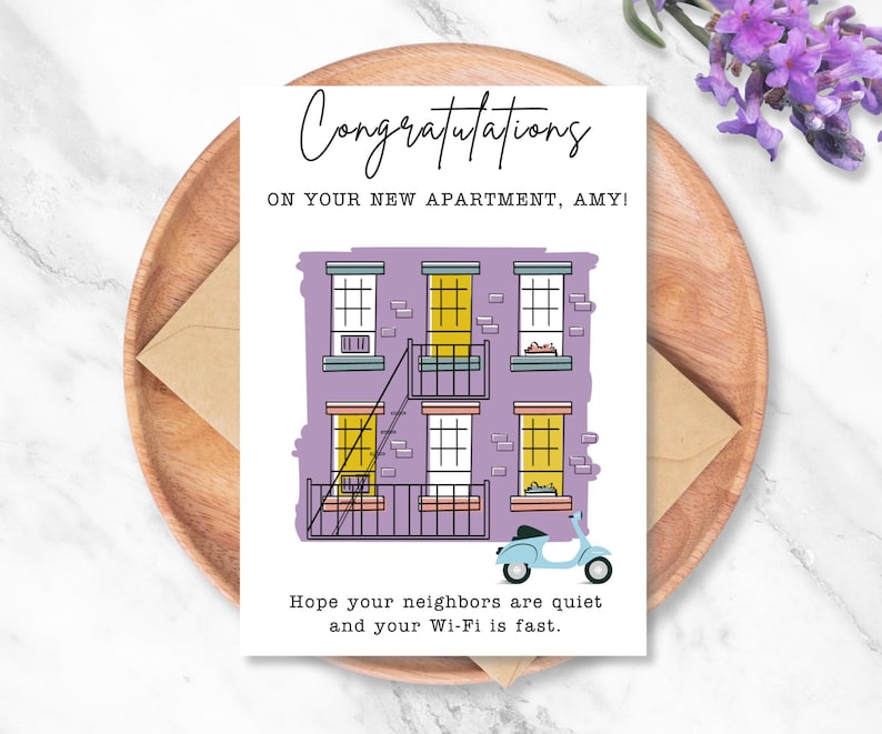 New Apartment Congratulations Card - Editable & Printable Digital ...