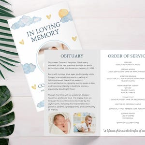 Baby Funeral Program Template – Editable Infant Memorial Booklet ...