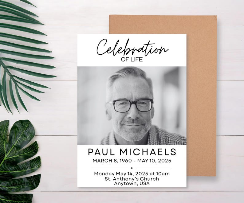 Cremation Memorial Invitation – Editable Funeral or Ash Scattering ...