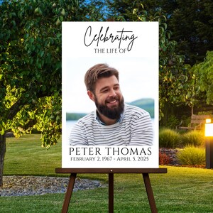 Funeral Photo Collage Template – Editable Memorial Poster – Printable ...