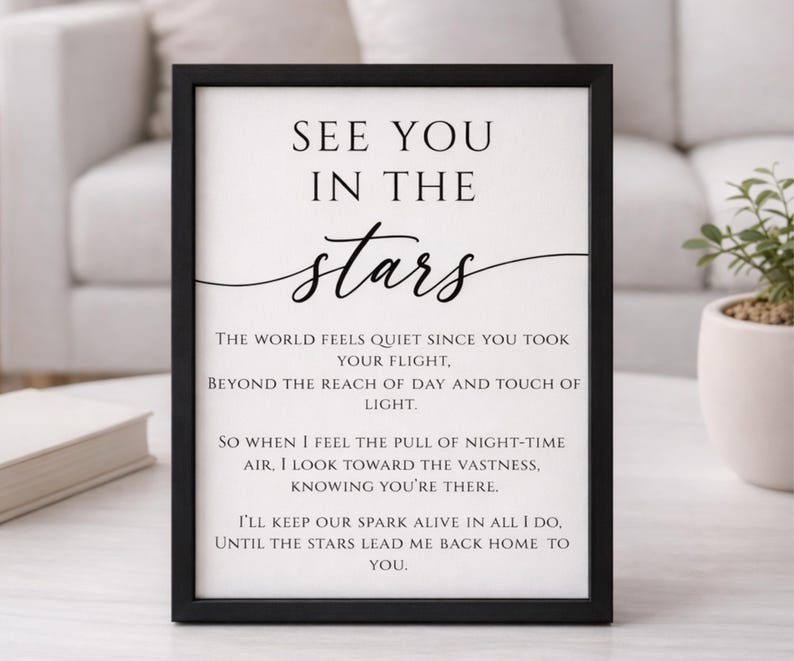 Funeral Poem Printable - Custom Memorial Remembrance Poem Sign ...