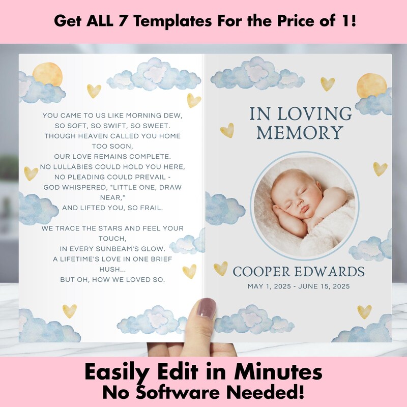 Infant Funeral Program - Etsy