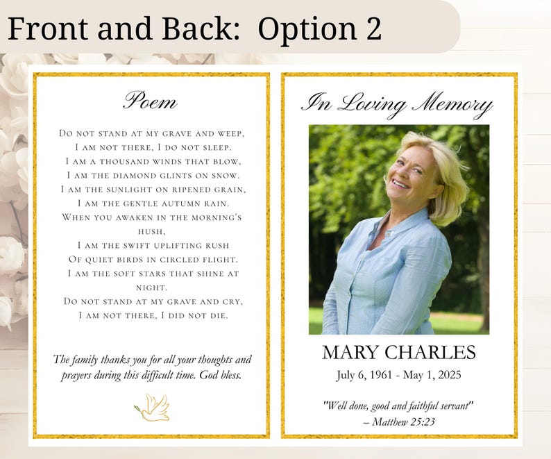 Catholic Funeral Program Template – Editable Christian Memorial ...