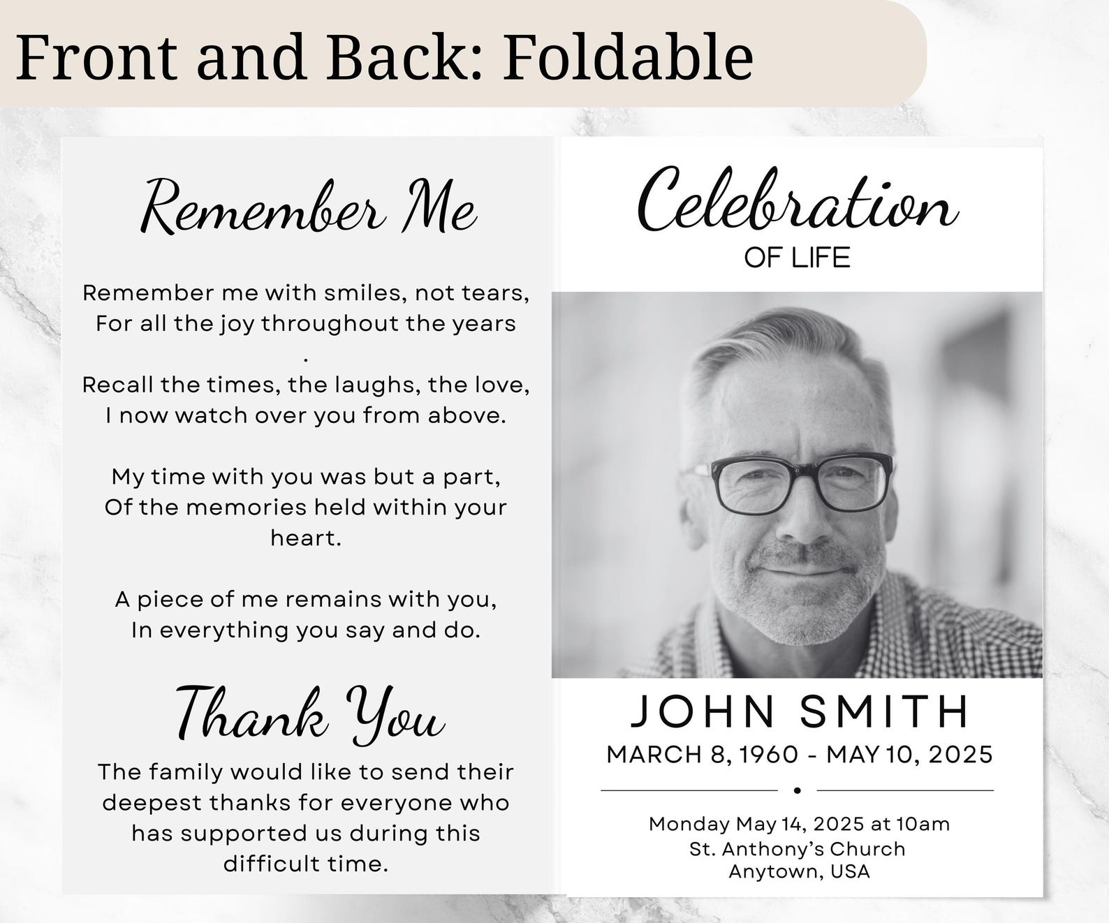Cremation Funeral Program – Editable Celebration of Life Booklet ...