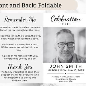 Cremation Funeral Program – Editable Celebration of Life Booklet ...