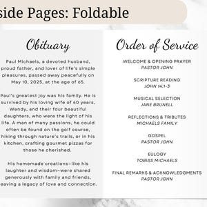 Cremation Funeral Program – Editable Celebration of Life Booklet ...