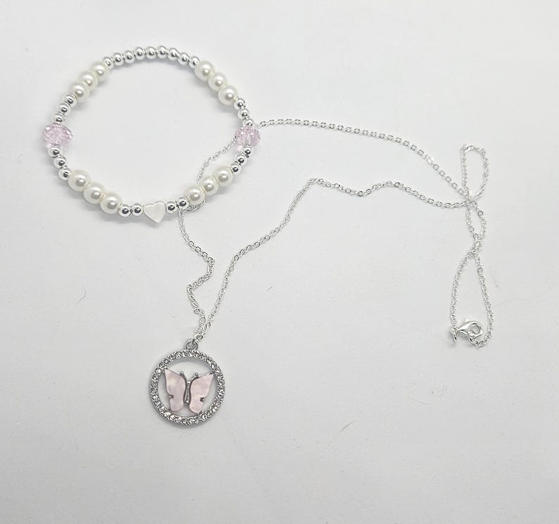 Girls Butterfly Necklace Birthday Gift Set, Sentimental Heart-shaped ...