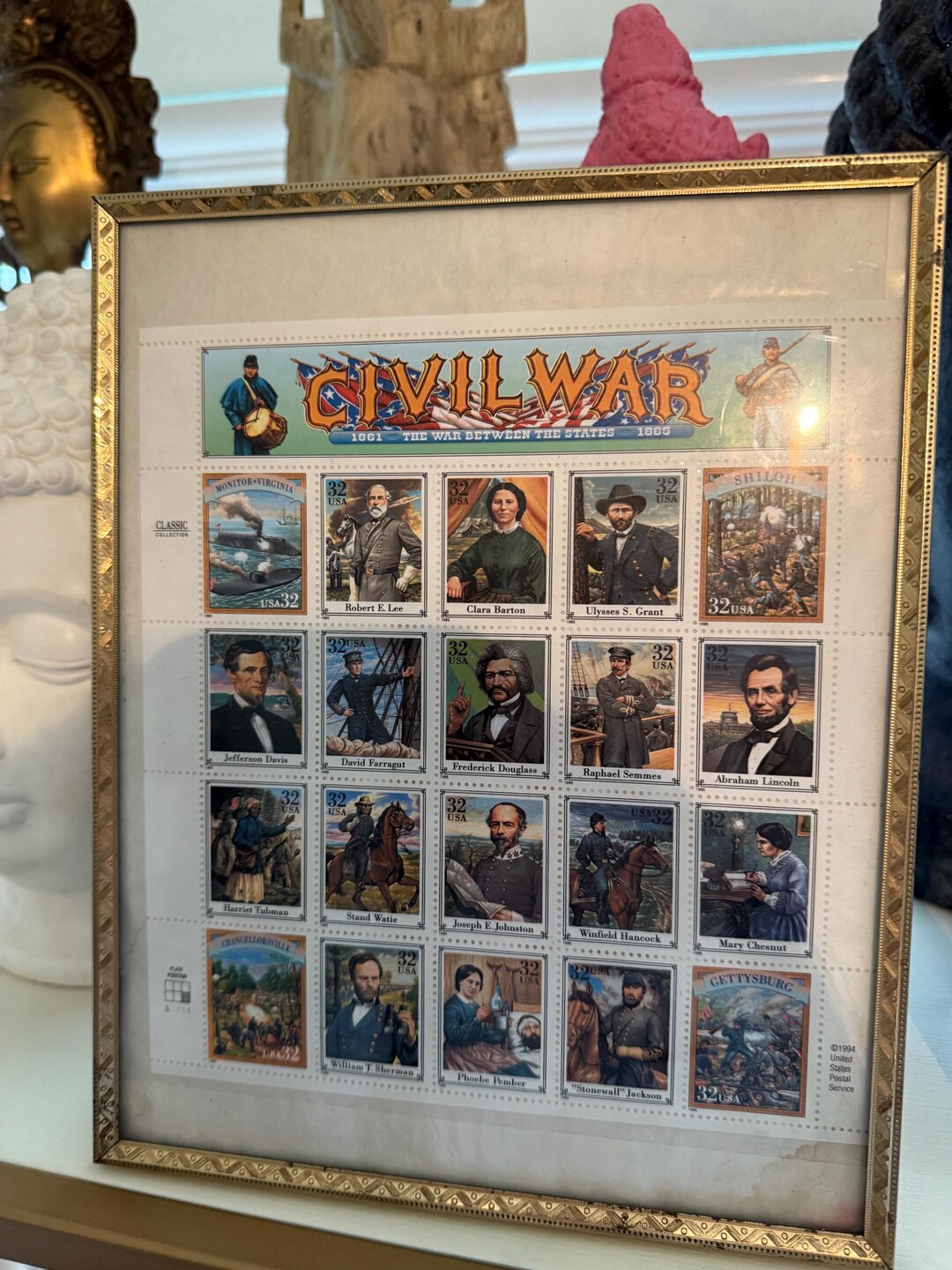 Civil War Framed Collectible Stamps 1861-1865 - Etsy