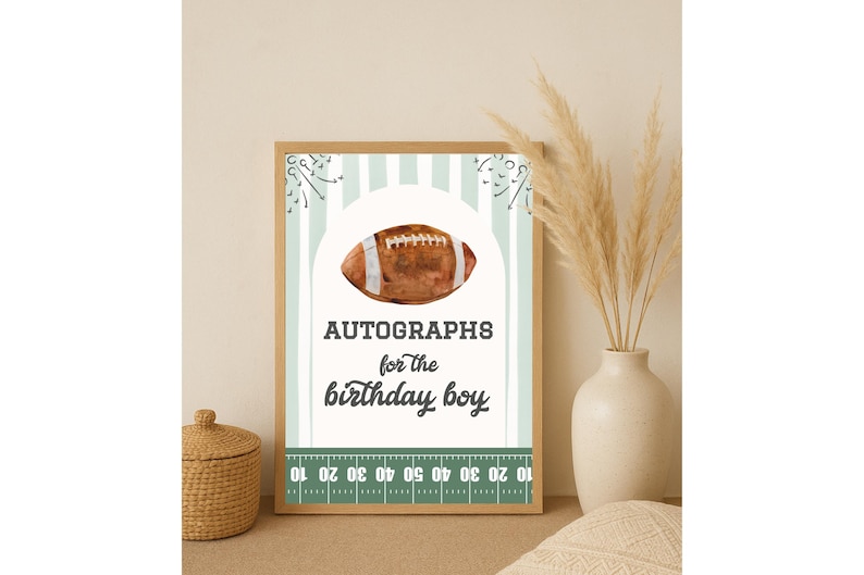 Football Party Signs, Set of 10 Football Birthday Posters, First Year ...