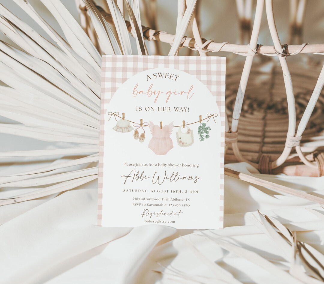 A Sweet Baby Girl is on the Way Pink Baby Shower Invitation, Sprinkle ...