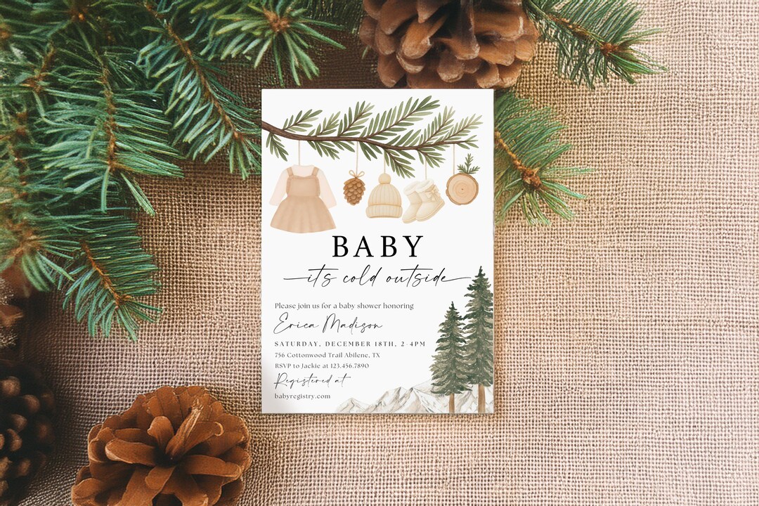 Baby It's Cold Outside Baby Shower Invite, Girl Winter Baby Invitation ...